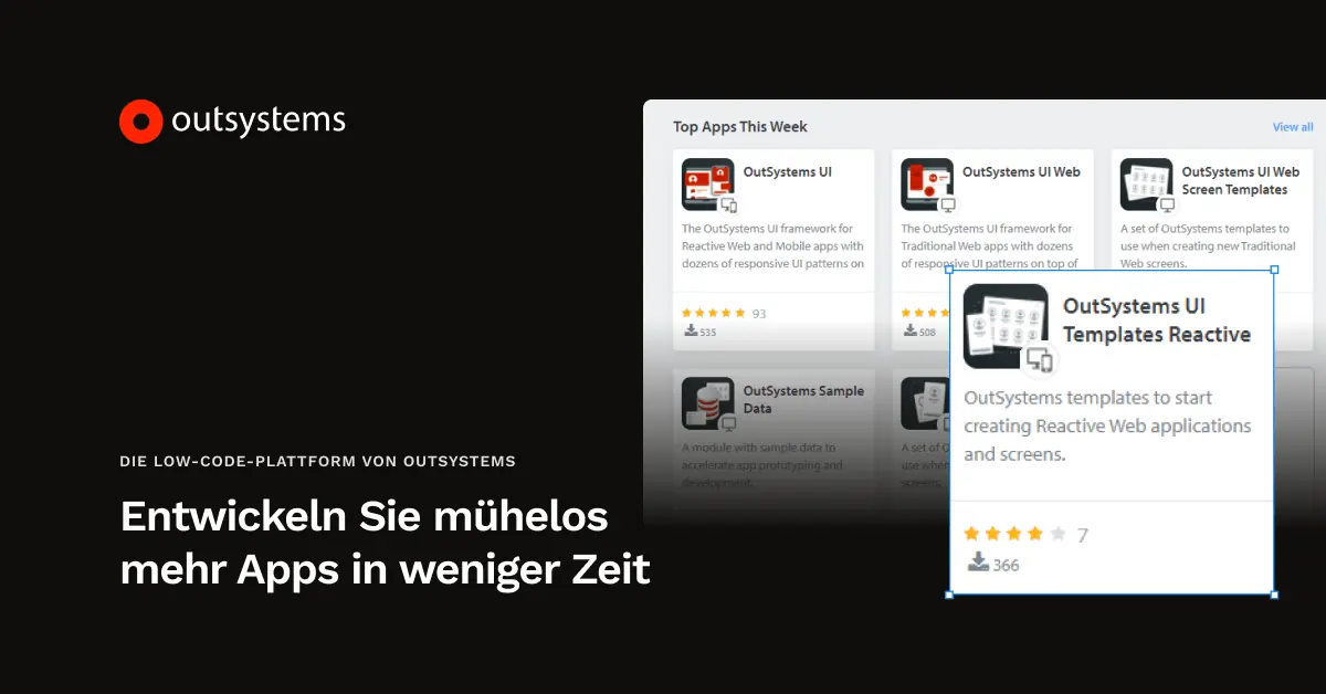 In weniger Zeit mehr entwickeln | OutSystems Low-Code-Plattform ...