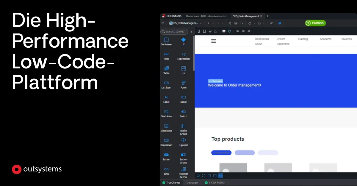Low-Code-Plattform mit GenAI für die Softwareentwicklung | OutSystems