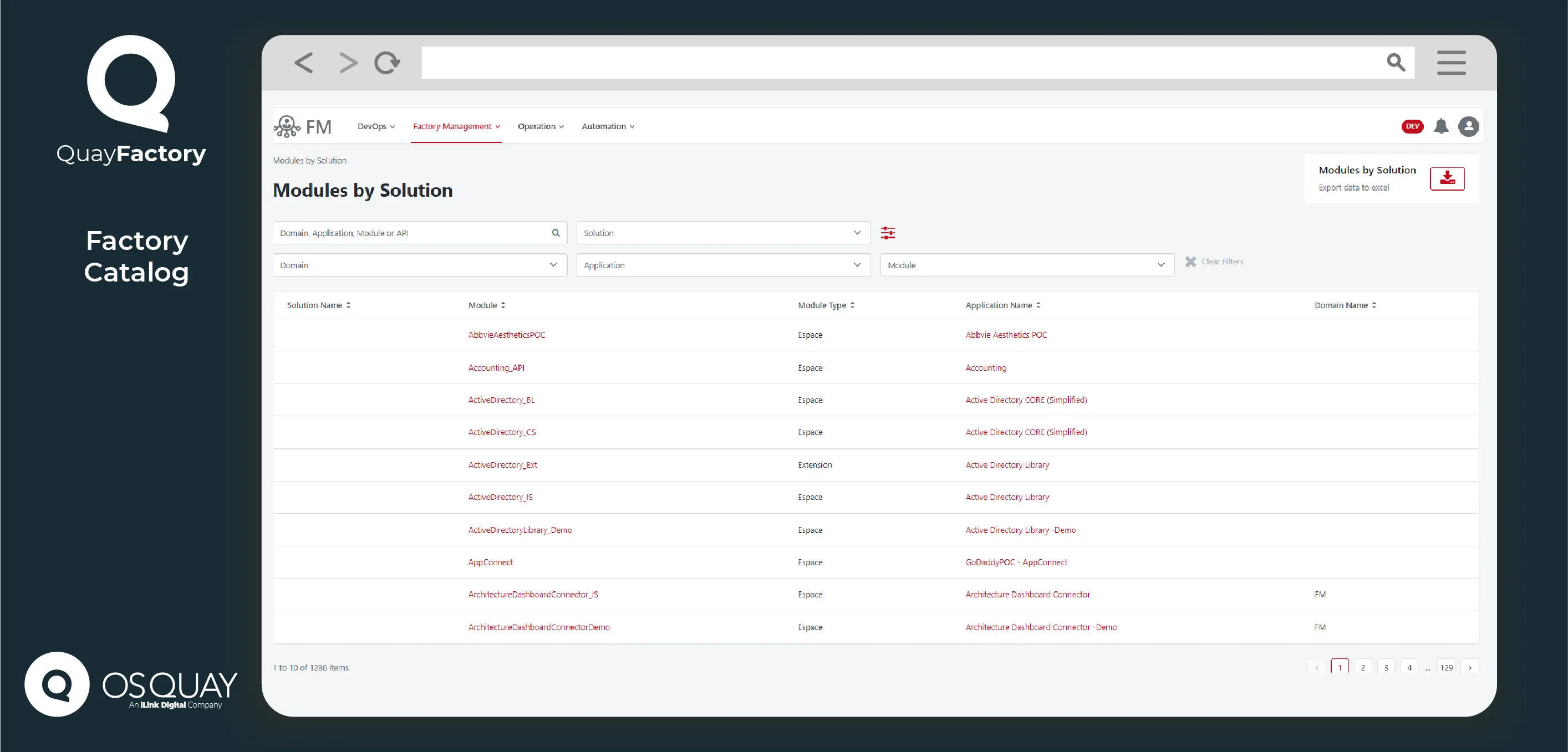 QuayFactory - OutSystems Factory Management by OSQuay+Ultrasist ...