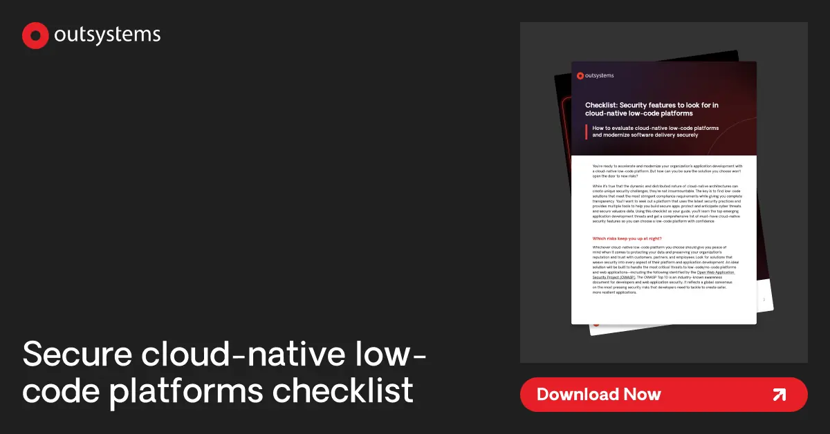 Cloud Native Security Checklist for Low-Code Development | OutSystems