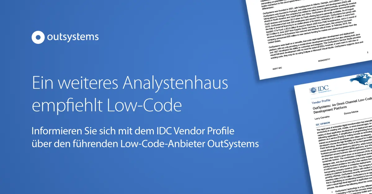 IDC-Profil des Low-Code-Plattformanbieters OutSystems | OutSystems