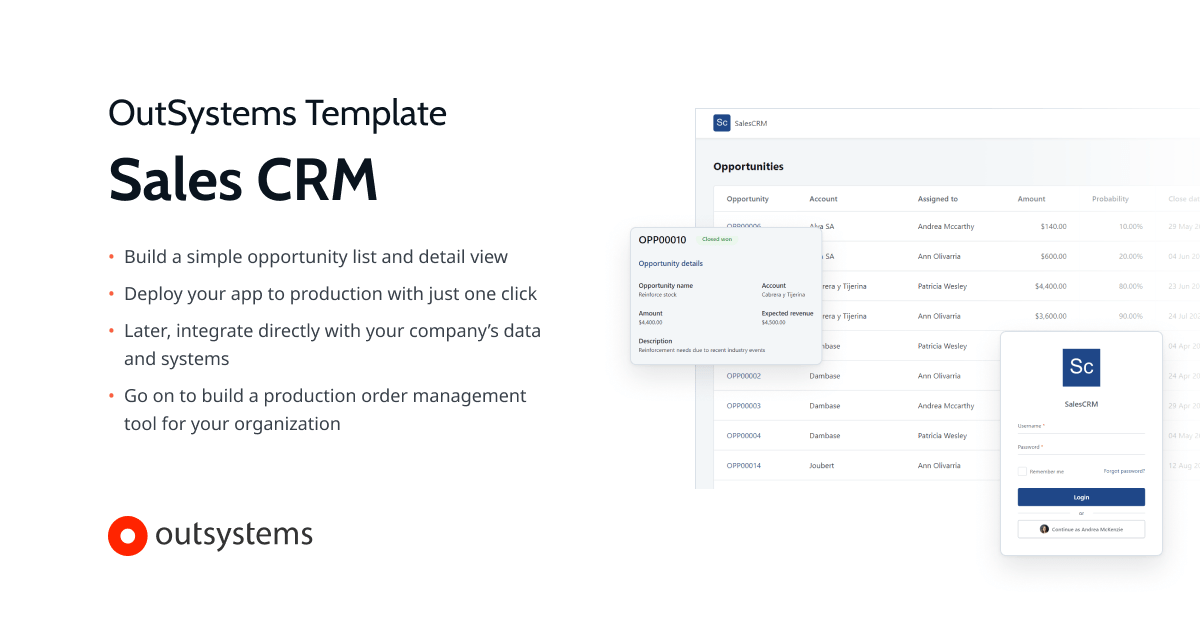 Sales CRM Software Template | OutSystems