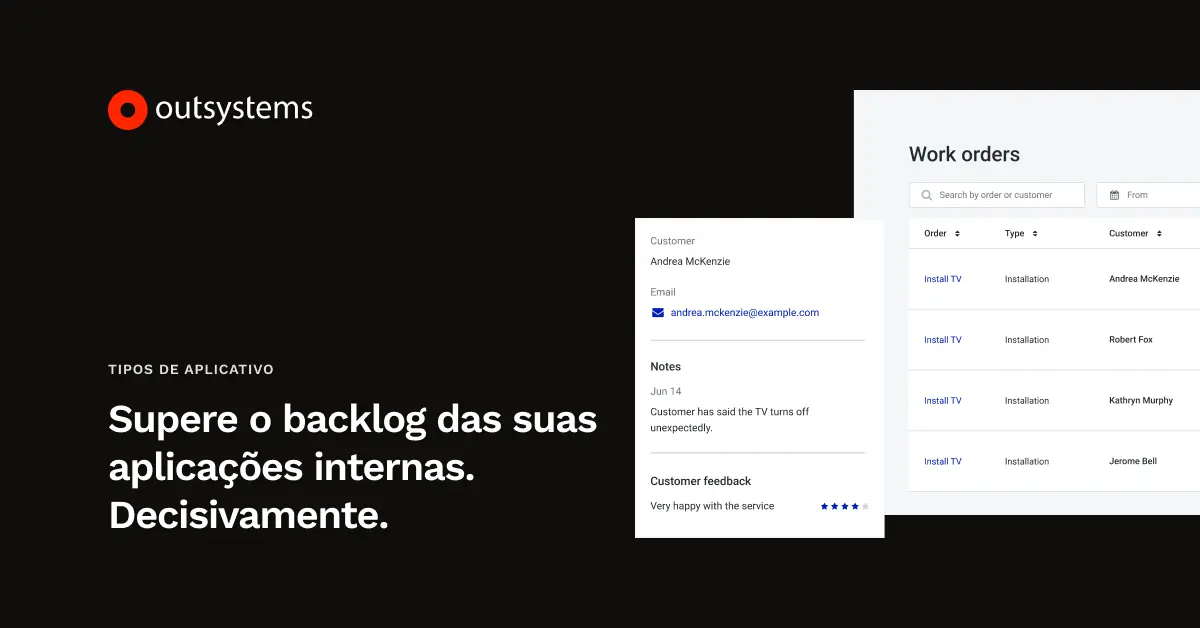 Soluções para aplicações de negócios internas | OutSystems