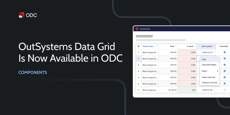 OutSystems Data Grid Now Available in ODC | OutSystems OutSystems Data Grid Now Available in ODC | OutSystems