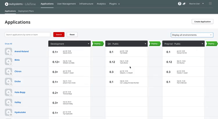 LifeTime Filters Improve Deployment Management | OutSystems