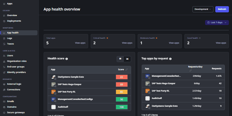 New App Health Dashboard | OutSystems