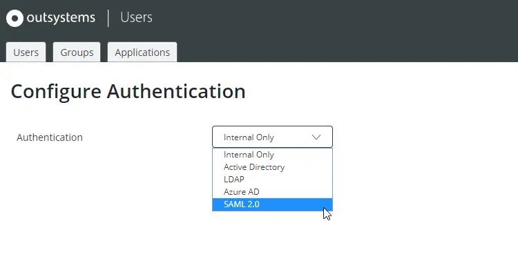 SAML 2.0 Authentication Available for Web Applications | OutSystems