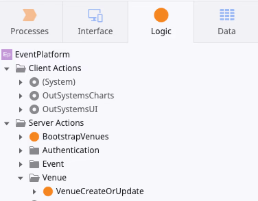 Implementing logic with OutSystems actions