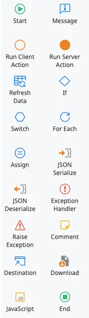 Implementing logic with OutSystems actions
