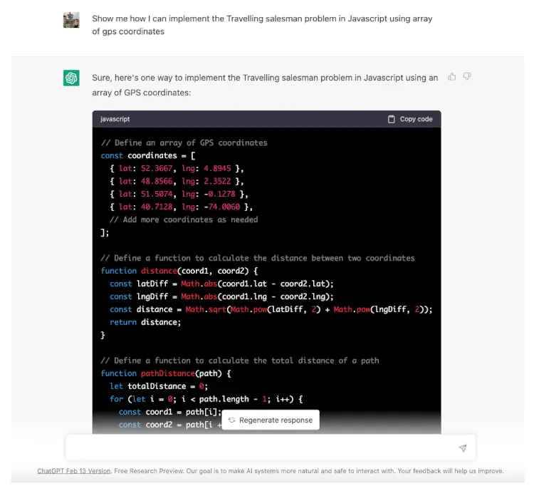 Solving the Traveling Salesman Problem with Low-Code
