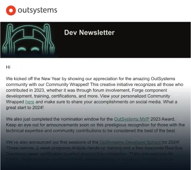 Developer Newsletter | Community OutSystems