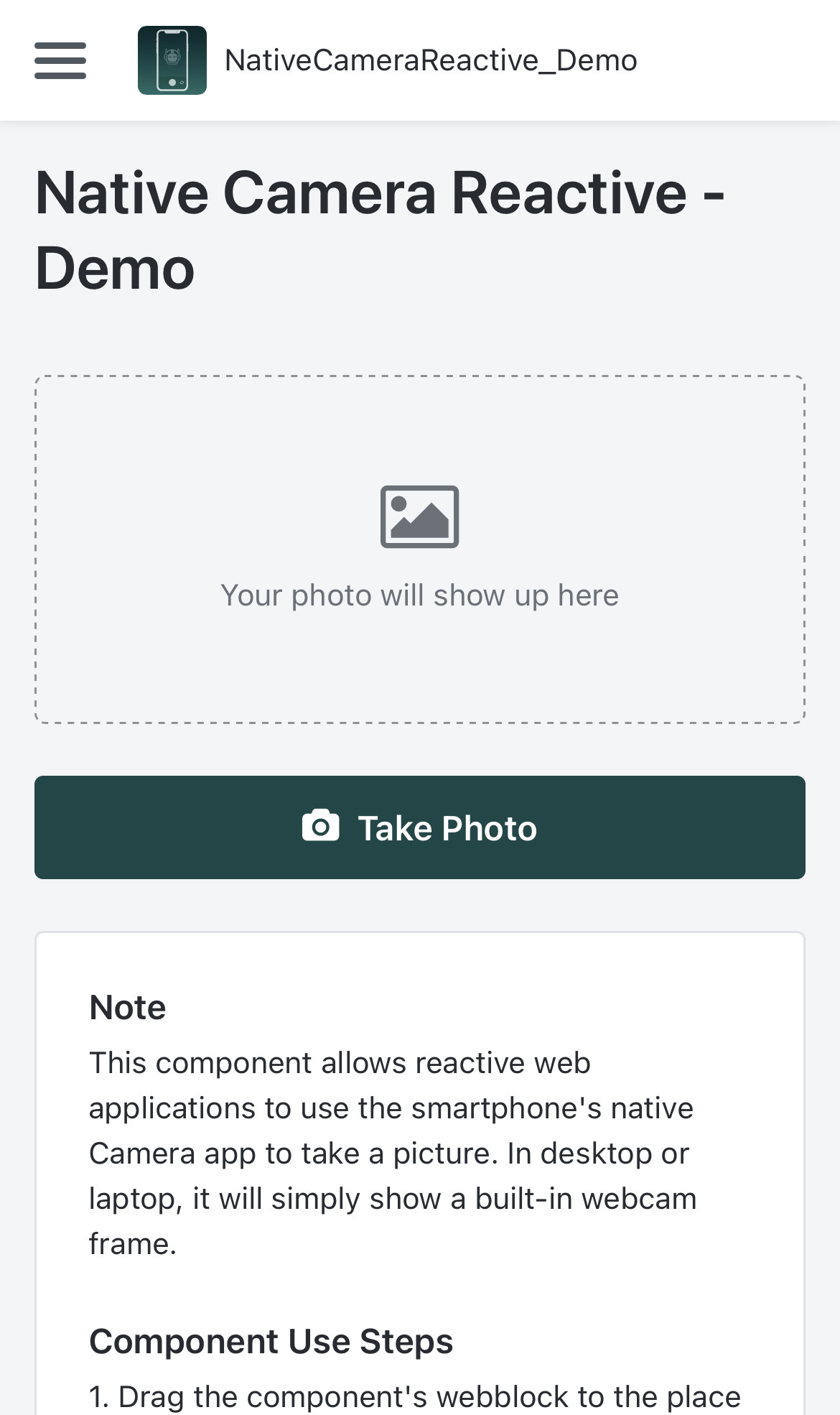 Native Camera Reactive - Overview (O11) | OutSystems