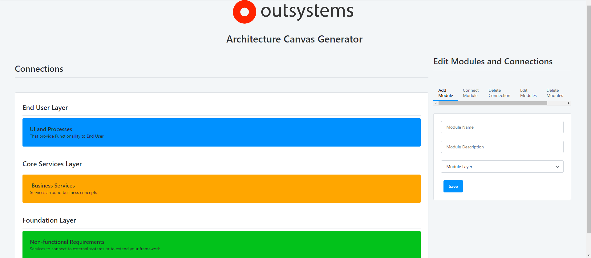 Architecture Canvas Generator - Overview (O11) | OutSystems