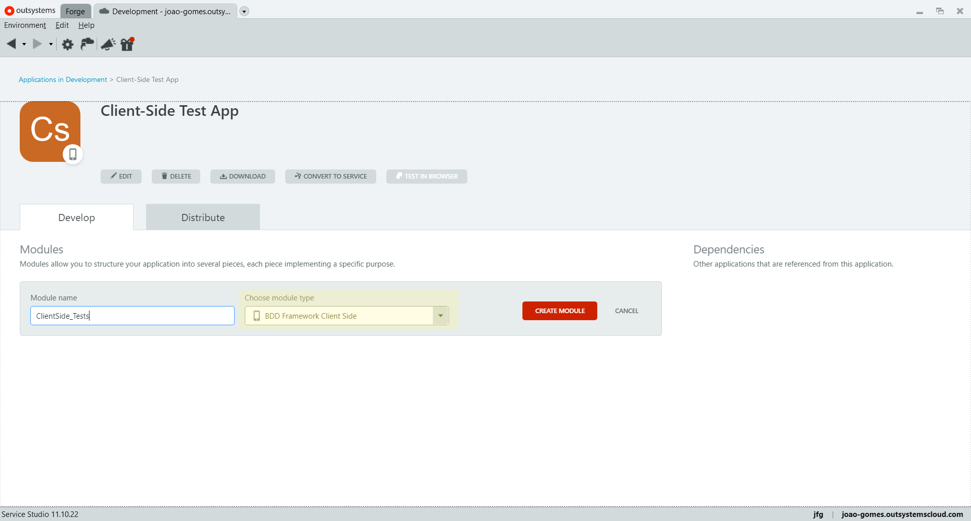 BDDFramework Client Side - Overview (O11) | OutSystems
