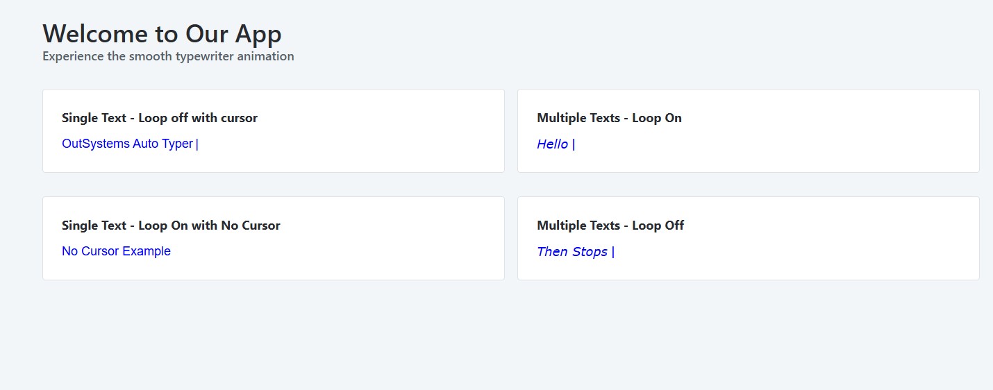 Text Auto Typer - Overview (O11) | OutSystems