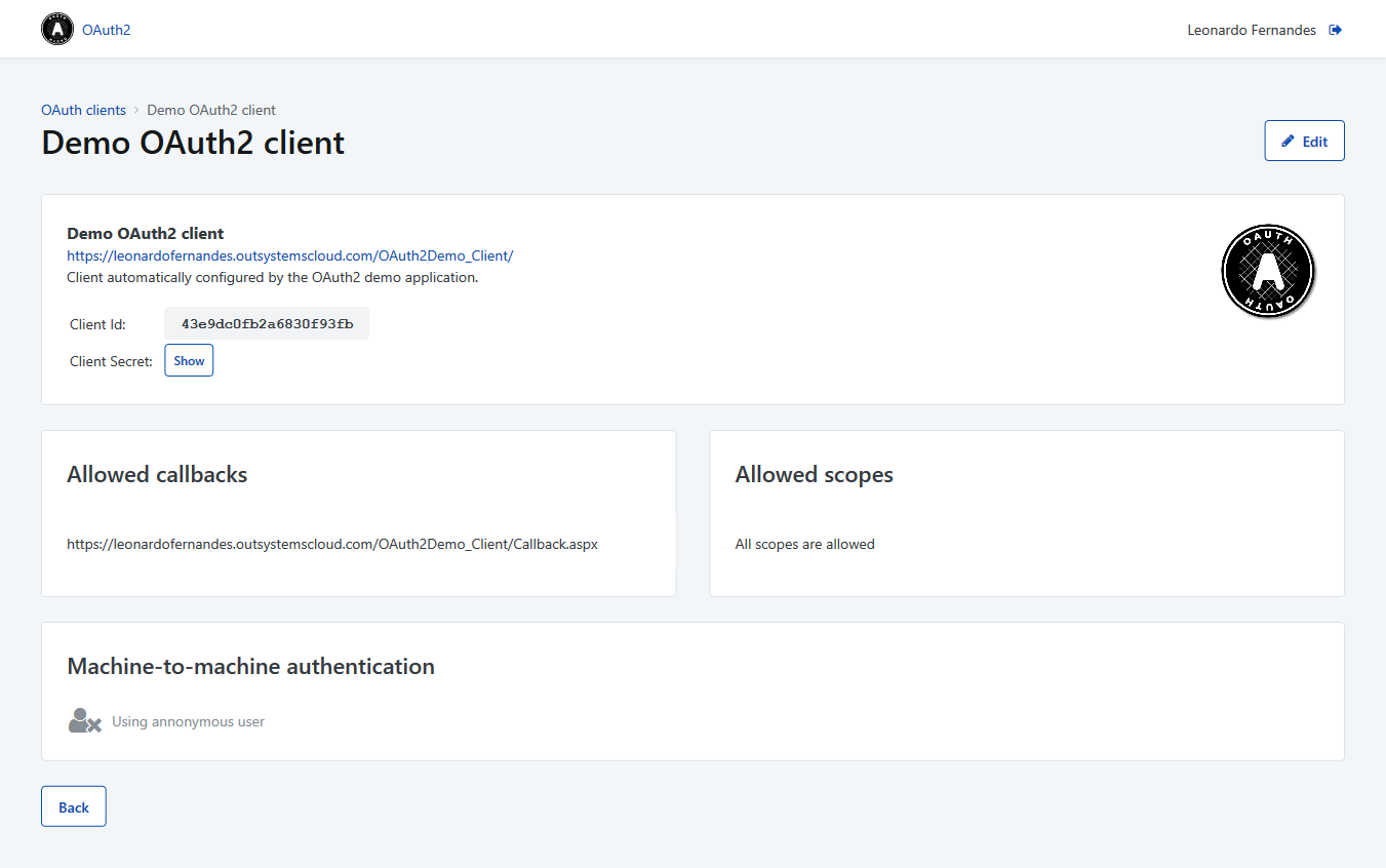 OAuth2 Provider - Overview (O11) | OutSystems