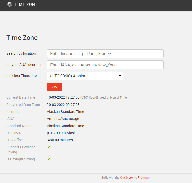 Time Zone - Overview (O11) | OutSystems