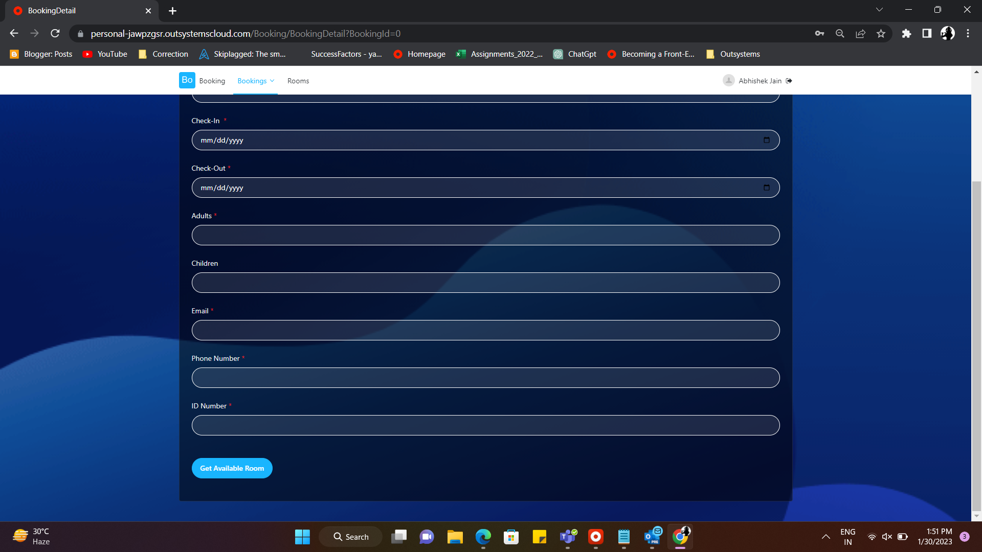 Hotel Booking Application - Overview (O11) | OutSystems
