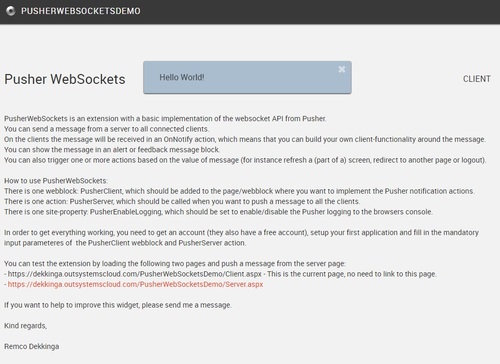 Pusher.com APIs - Overview (O11) | OutSystems