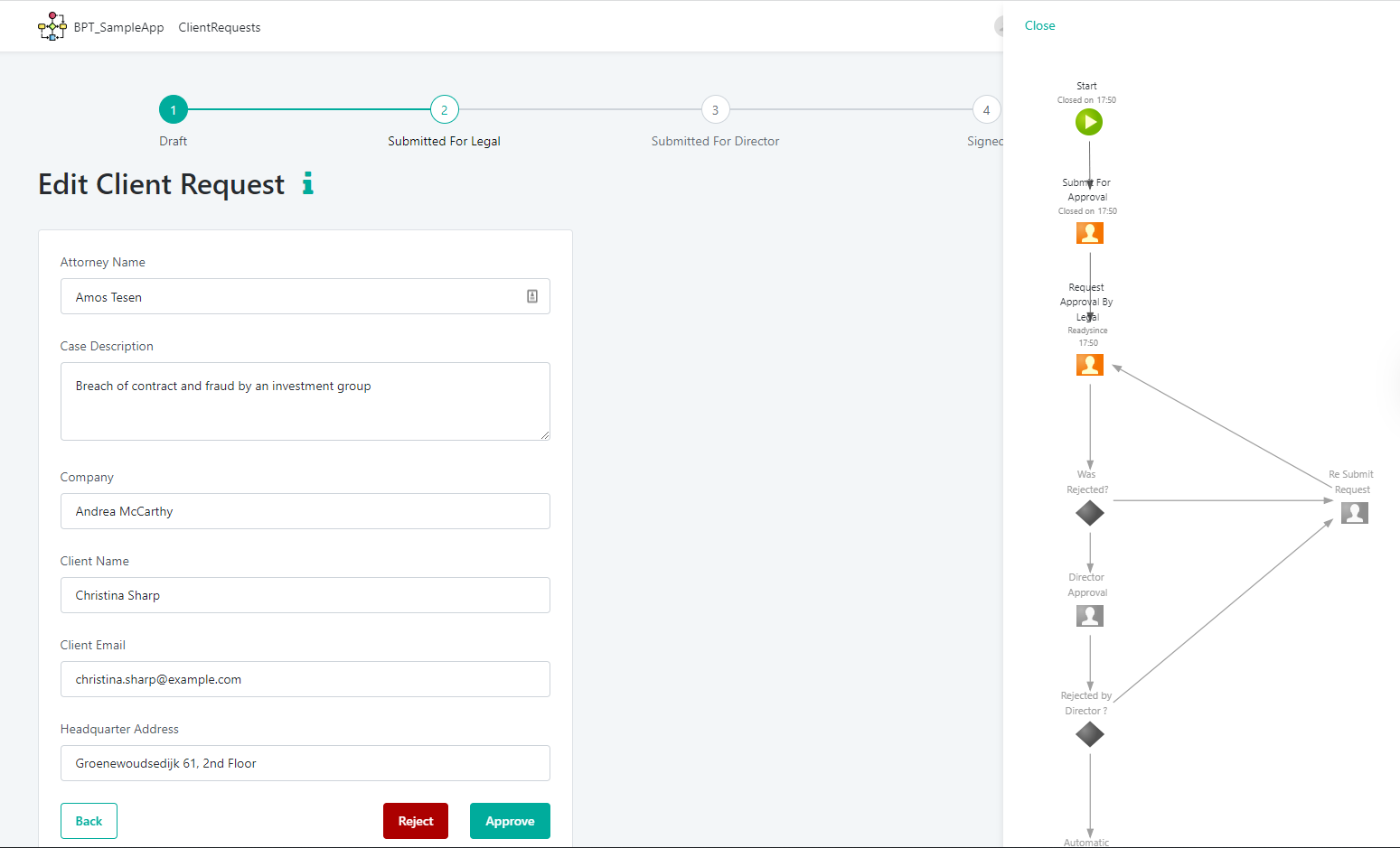 BPT Approval Flow - Sample Reactive Web App - Overview (O11) | OutSystems
