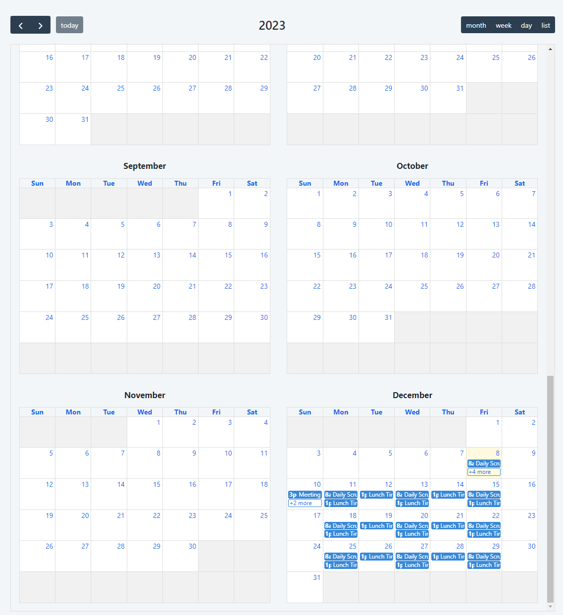 FullCalendar Reactive v6 - Overview (O11) | OutSystems