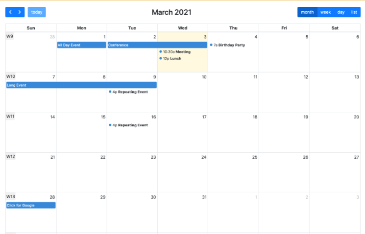 FullCalendar Reactive v6 - Overview (O11) | OutSystems