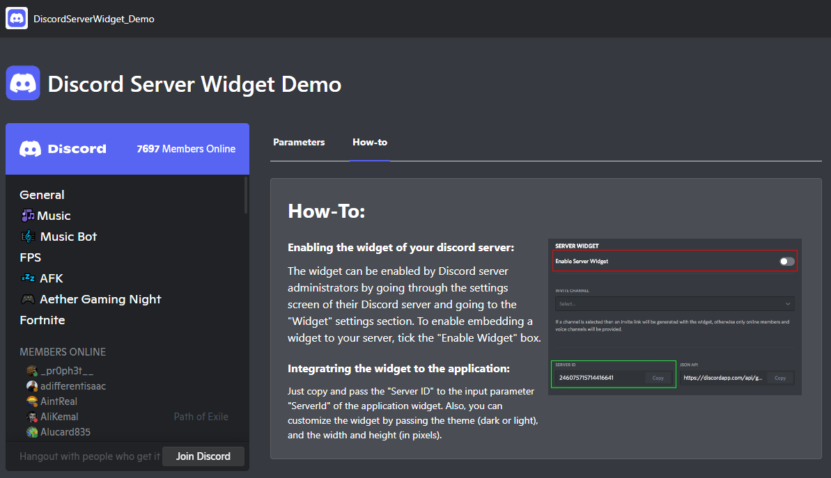 Discord Server Widget - Overview (O11) | OutSystems