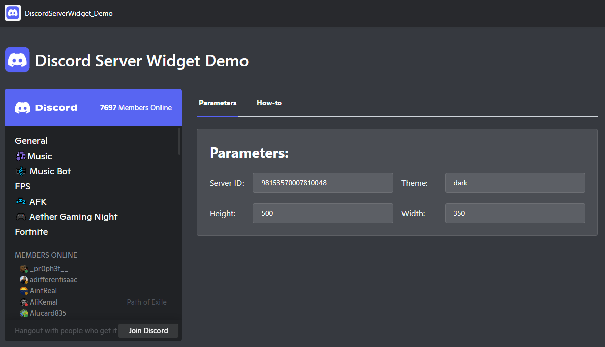 Discord Server Widget - Overview (O11) | OutSystems