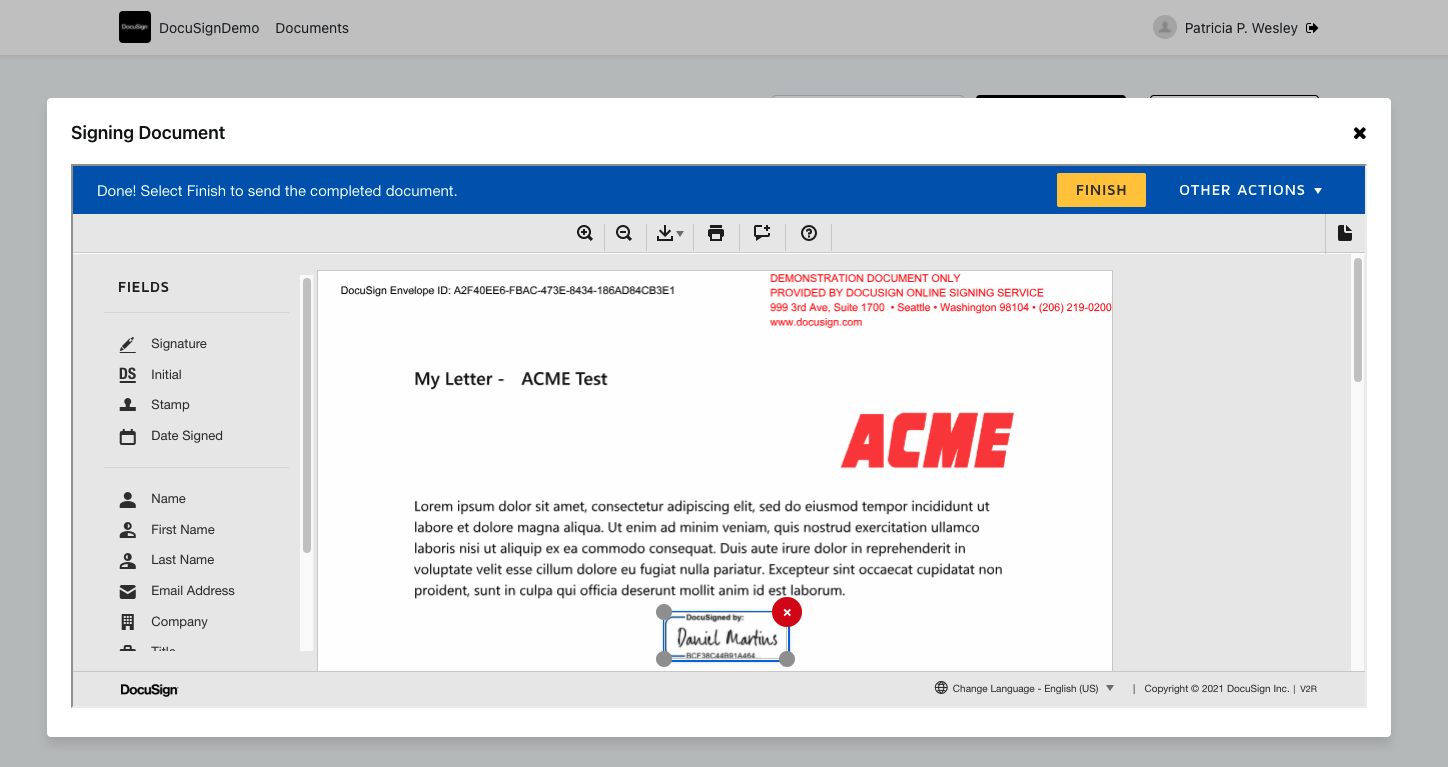 DocuSign Demo - Overview (O11) | OutSystems
