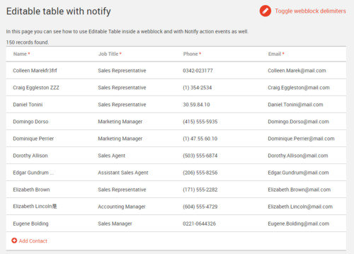 Editable Table Examples - Overview (O11) | OutSystems