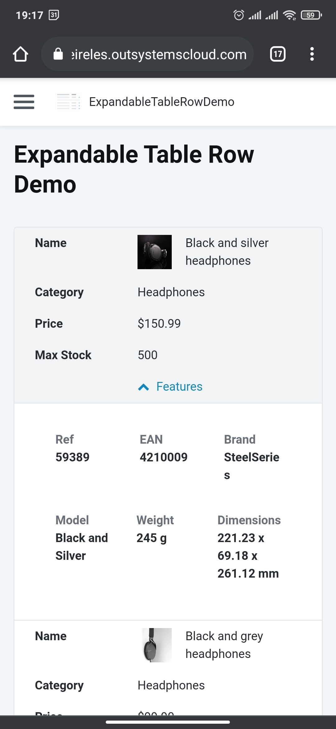 Expandable Table Row - Overview (O11) | OutSystems