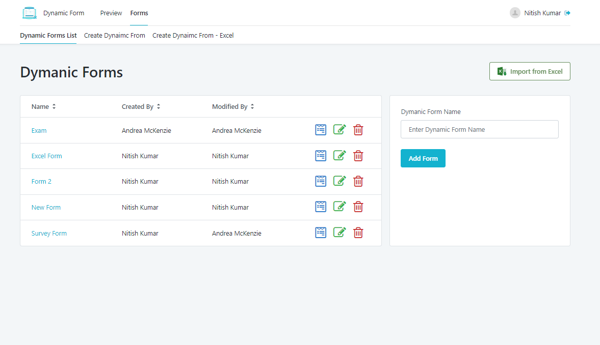 Dynamic Forms Builder with JSON/EXCEL - Overview (O11) | OutSystems