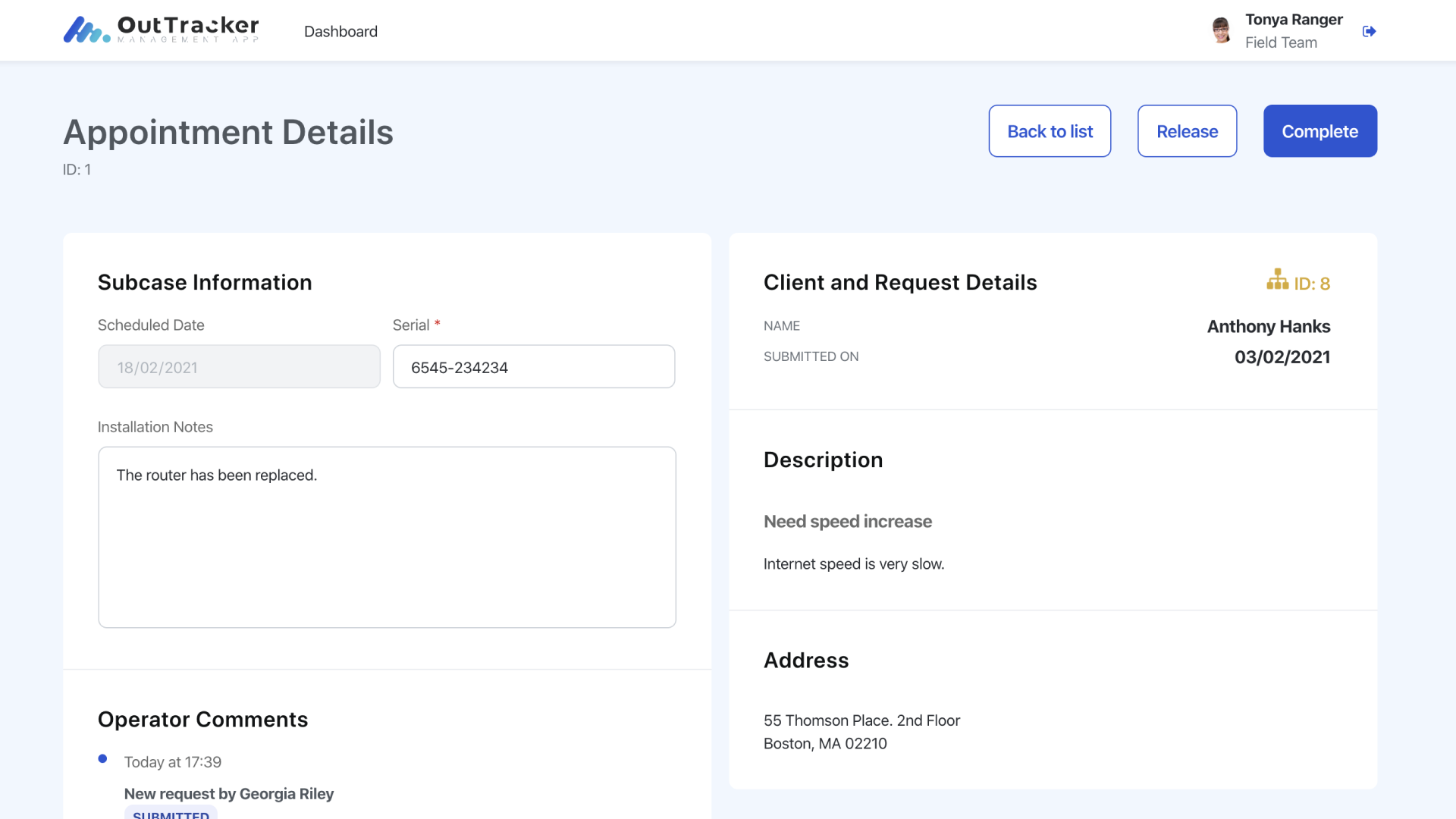 OutTracker - Overview (O11) | OutSystems