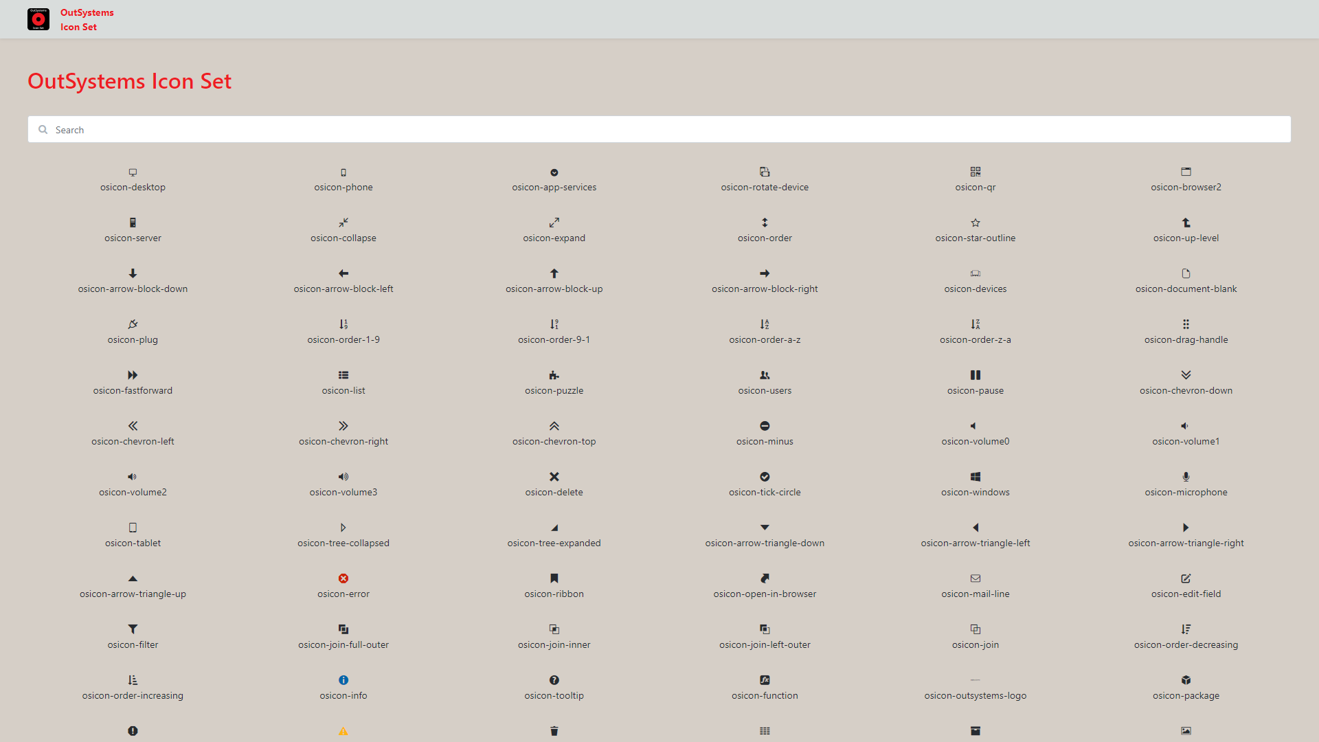 OutSystems Icon Set - Overview (O11) | OutSystems