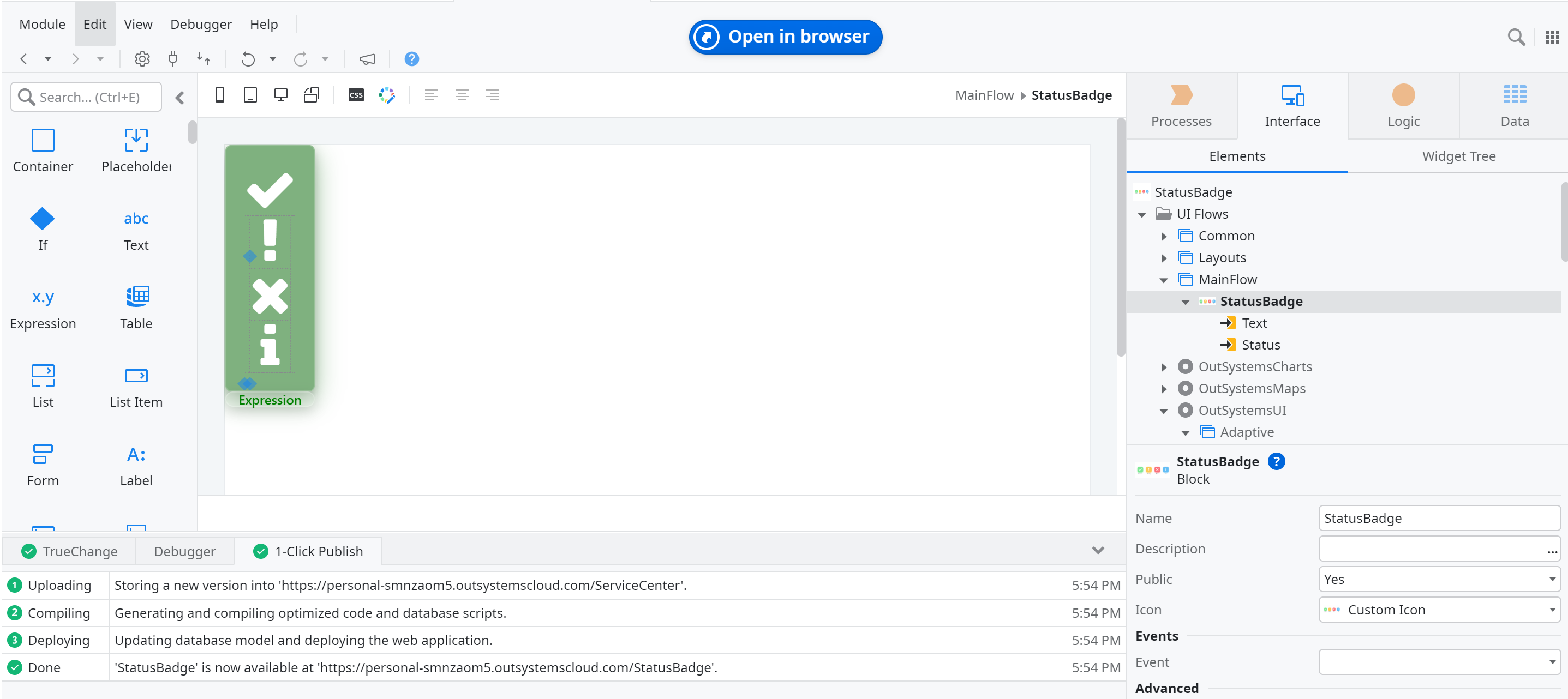 Status Badge - Overview (O11) | OutSystems