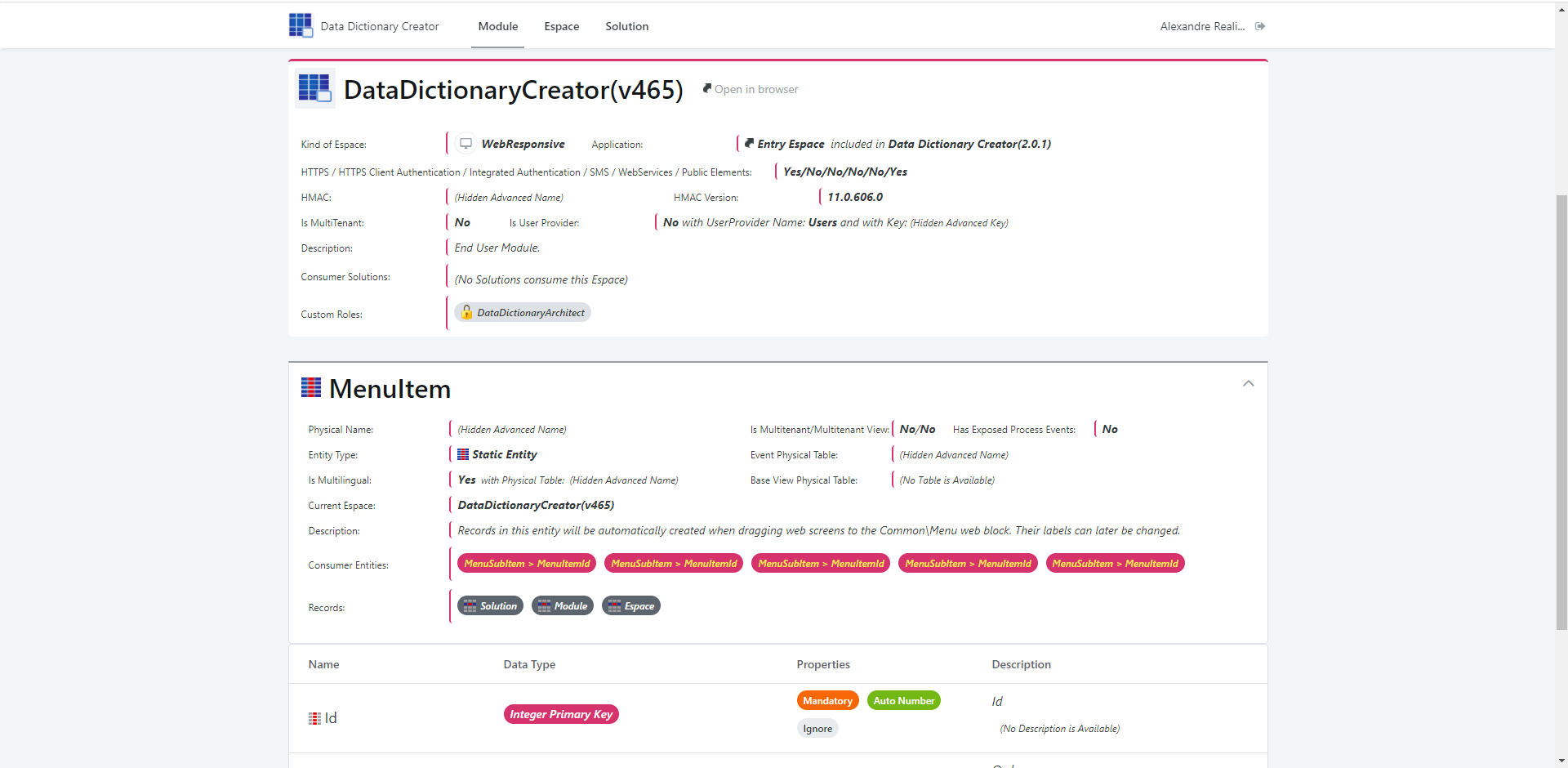 Data Dictionary Creator - Overview (O11) | OutSystems