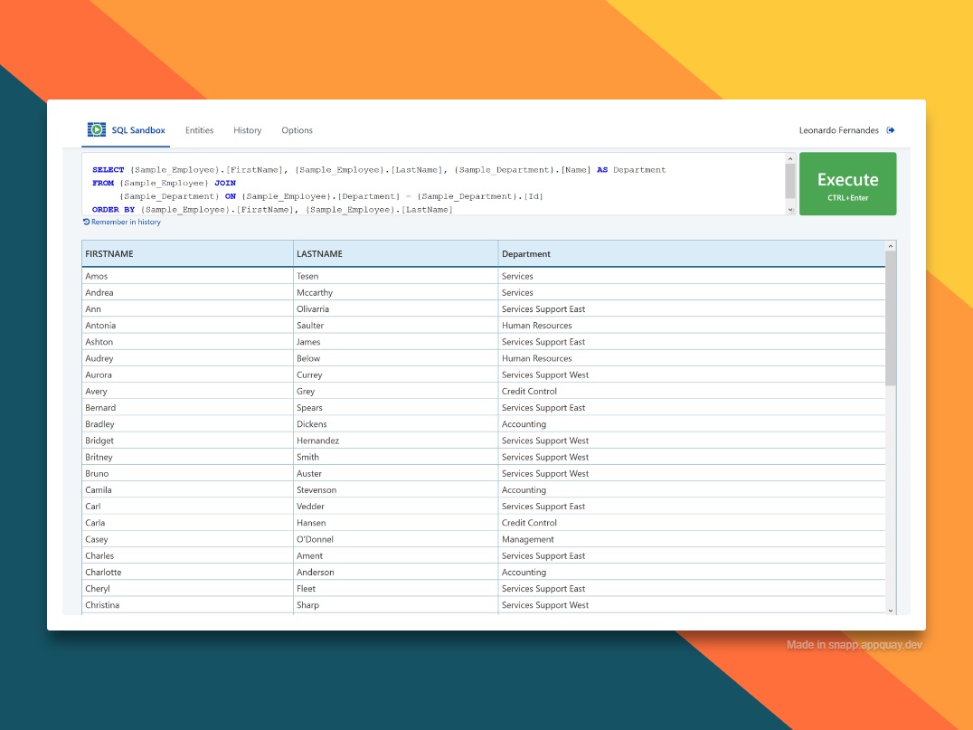 SQL Sandbox - Overview (O11) | OutSystems