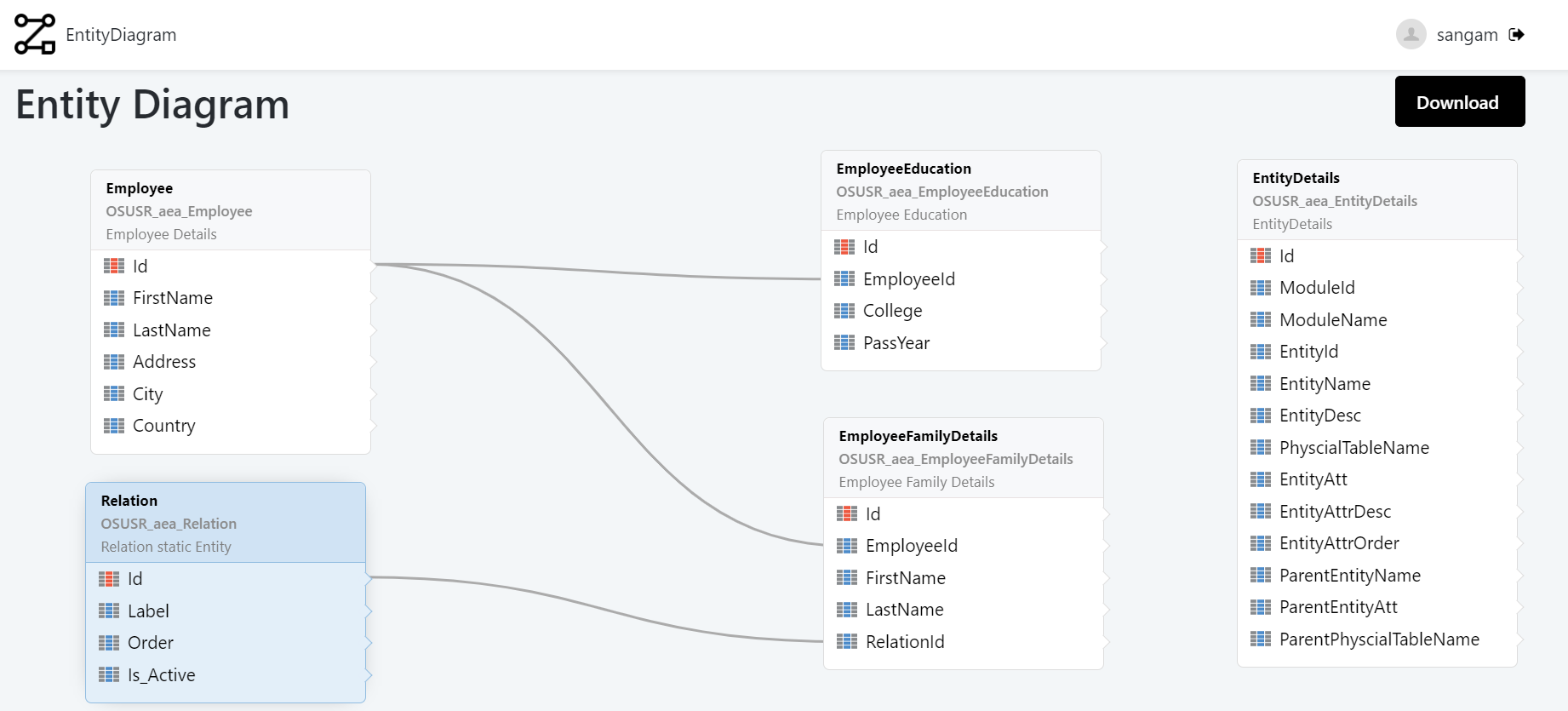 Entity Diagram - Overview (O11) | OutSystems